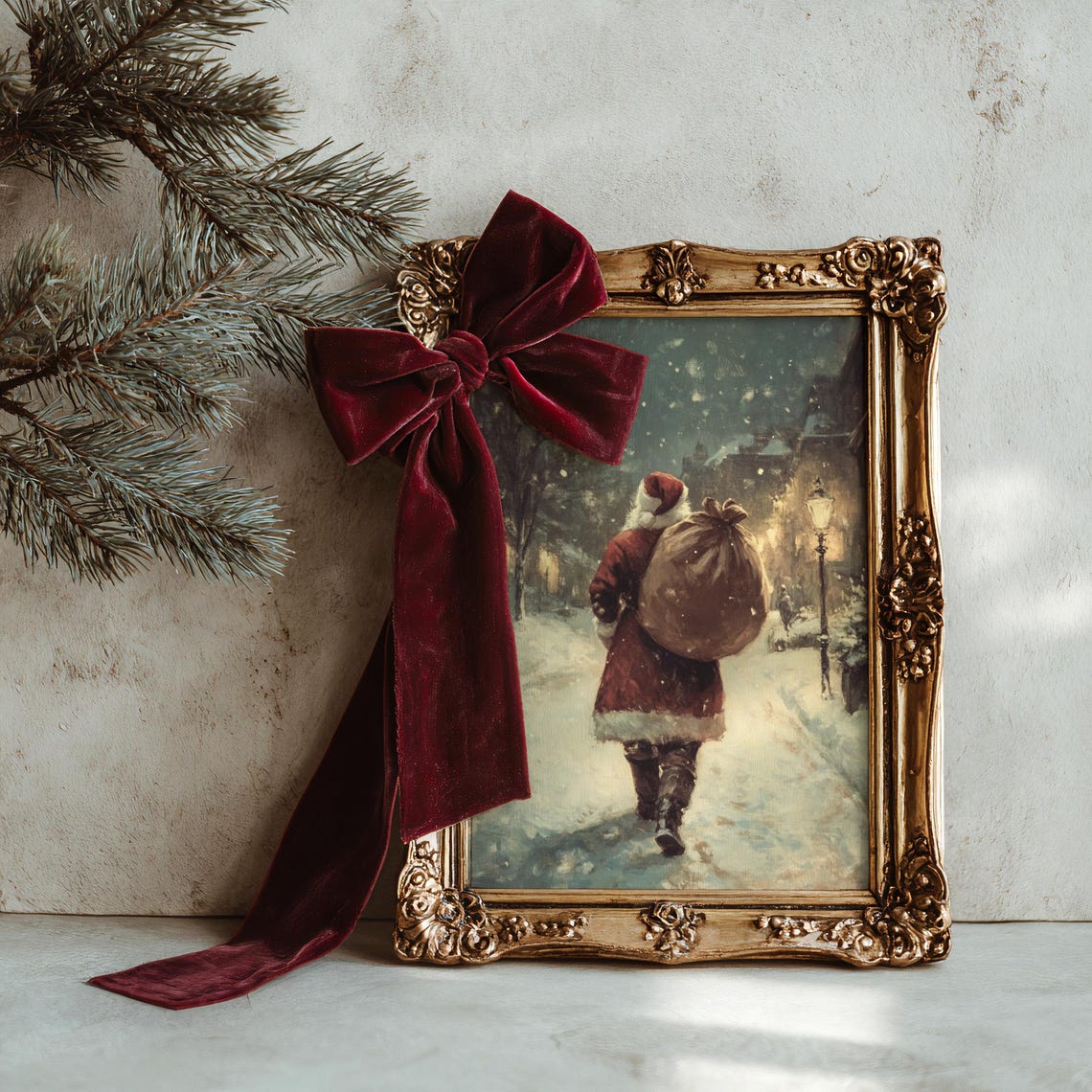 Santa's Coming | Christmas Print, Holiday Wall Decor, Snowy Art ...