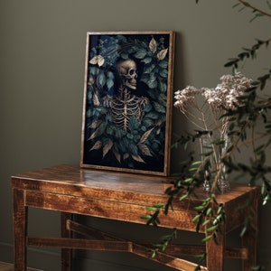 Botanical Skeleton Portrait Dark Cottagecore Room Decor - Etsy