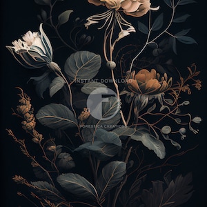 Bouquet of Dark Flowers | Dark Academia Decor, Vintage Aesthetic, Dark ...