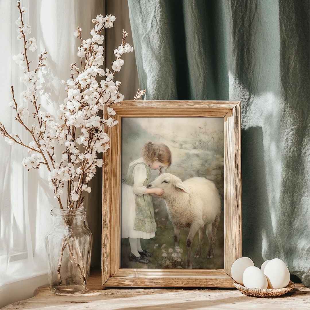 Little Shepherdess | Cottagecore Wall Art, Moody Farmhouse Art, Vintage ...
