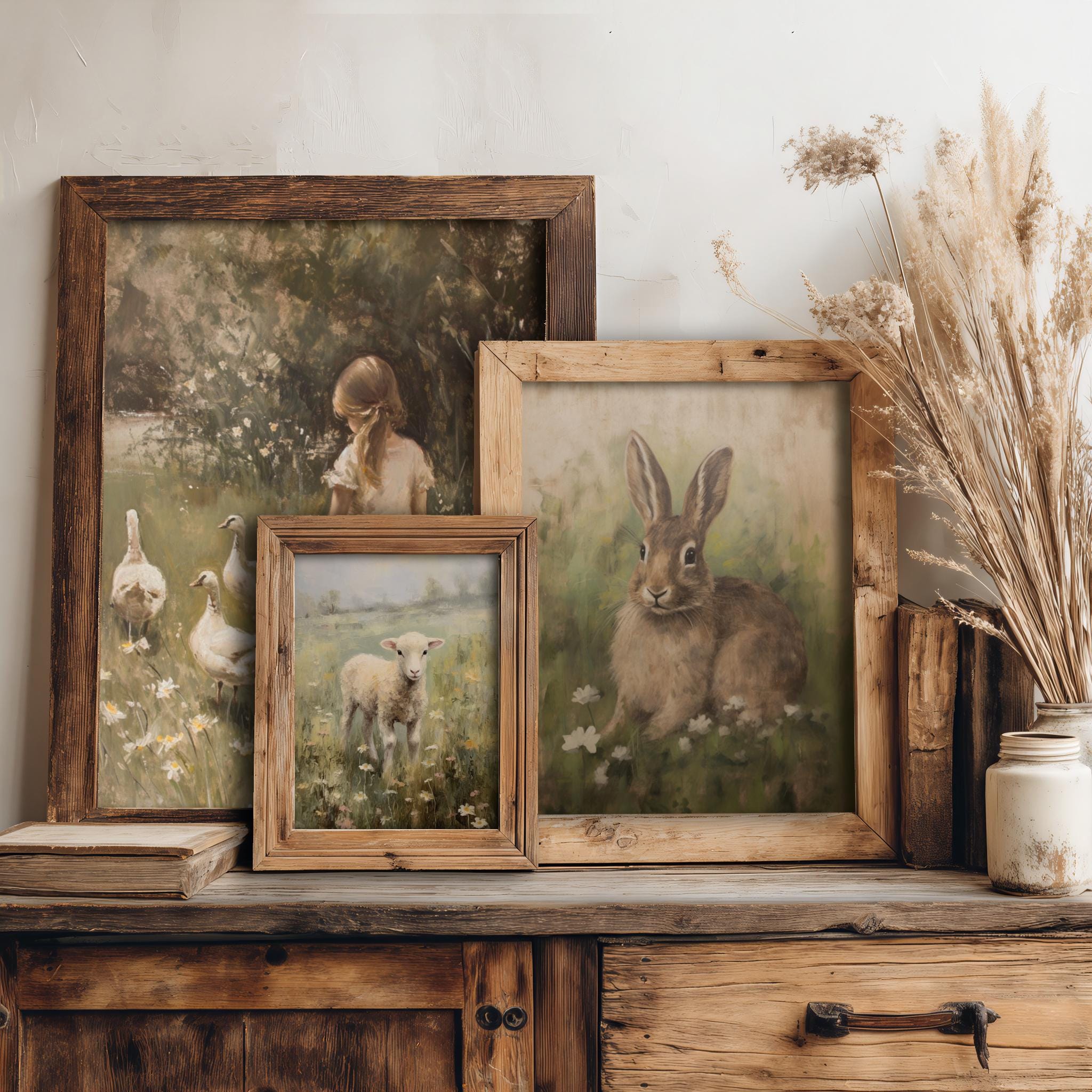 Set of 3 Farmhouse Prints | Cottagecore Decor, Moody Spring Wall Art ...