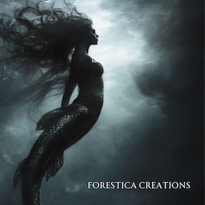 Dark Siren | Creepy Mermaid Art, Dark Fantasy Wall Decor, Moody Sea Art ...