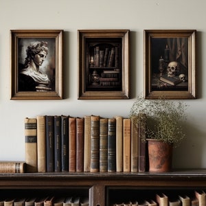 Set of 3 Dark Academia Prints | Vintage Gallery Wall Set, Gothic Home ...