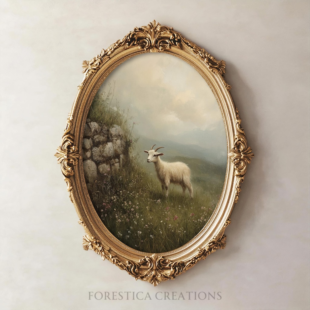 Goat | Cottagecore Print, Farmhouse Decor, Vintage Easter Prints ...
