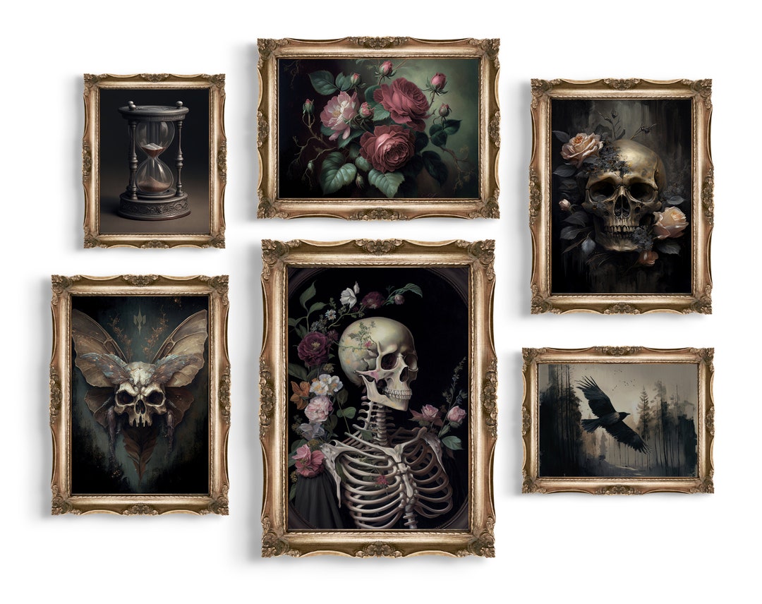 Set of 6 Gothic Prints Vintage Goth Gallery Wall Set Gothic - Etsy