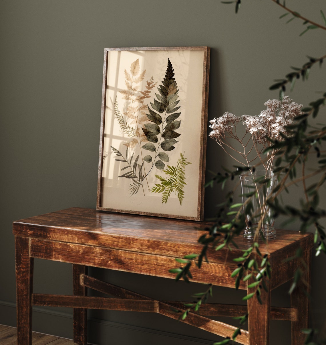Leaves Boho Cottagecore Prints Botanical Room Decor Moody - Etsy