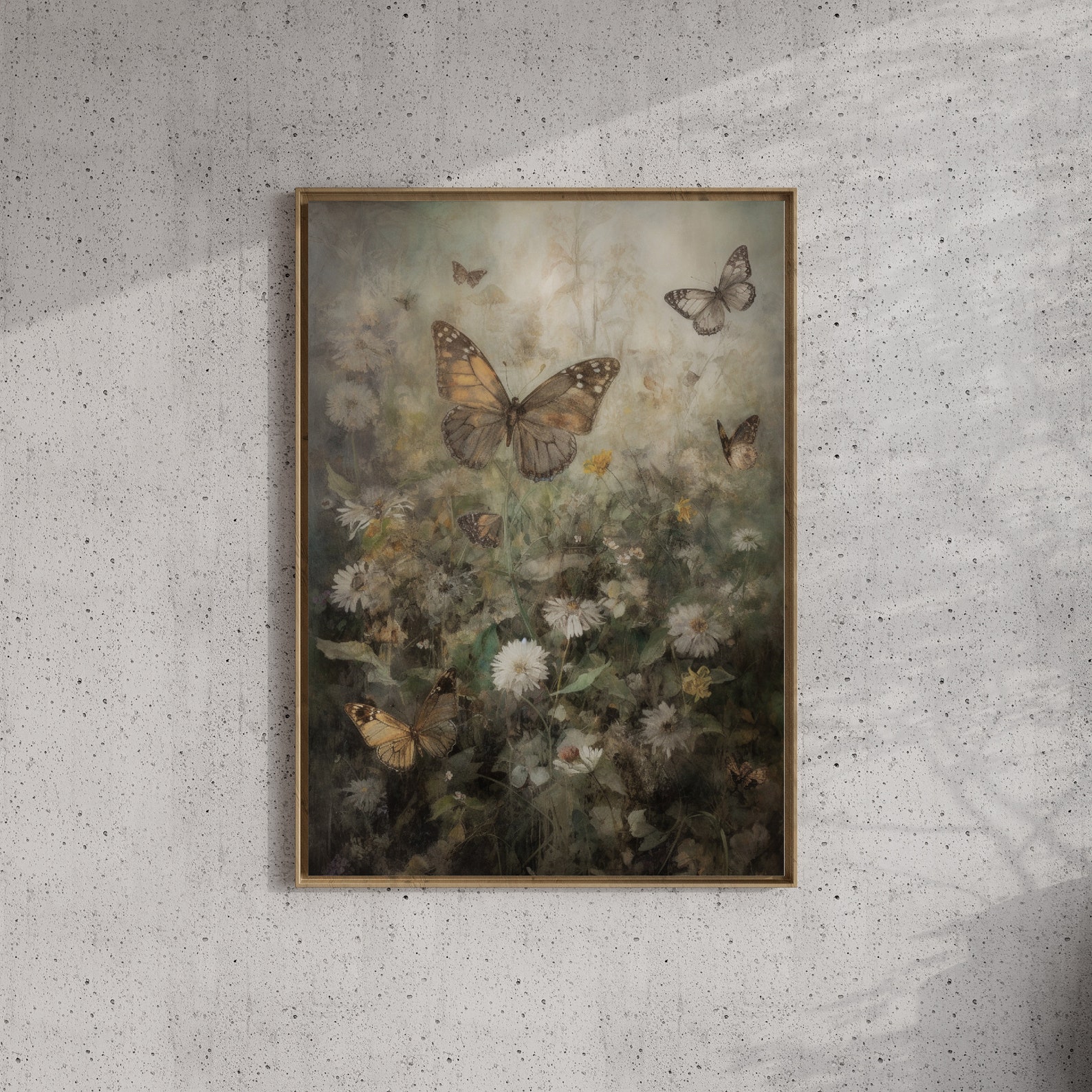 Vintage Butterflies Cottagecore Wall Art, Moody Floral Printable ...