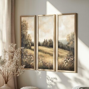 Set of 3 Narrow Spring Prints | Tall Triptych Art, Narrow Gallery Set ...