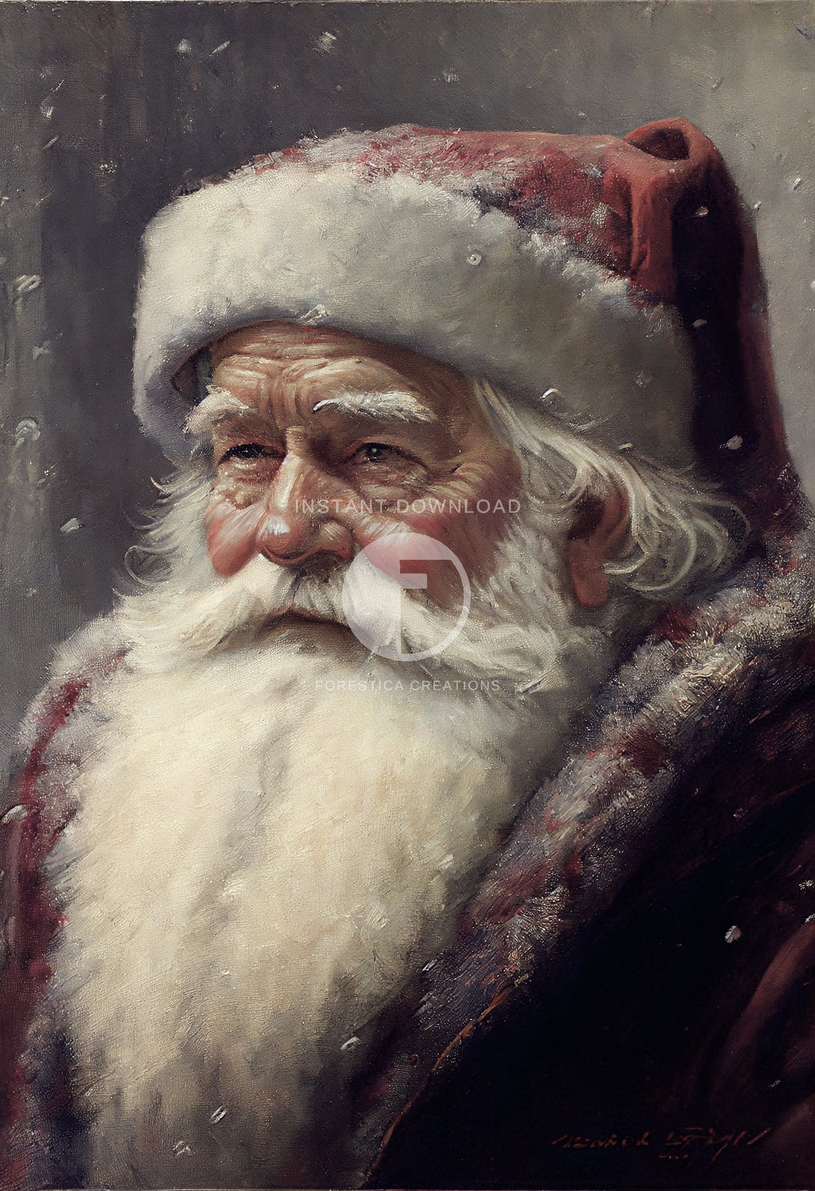 Santa Claus Oil Painting