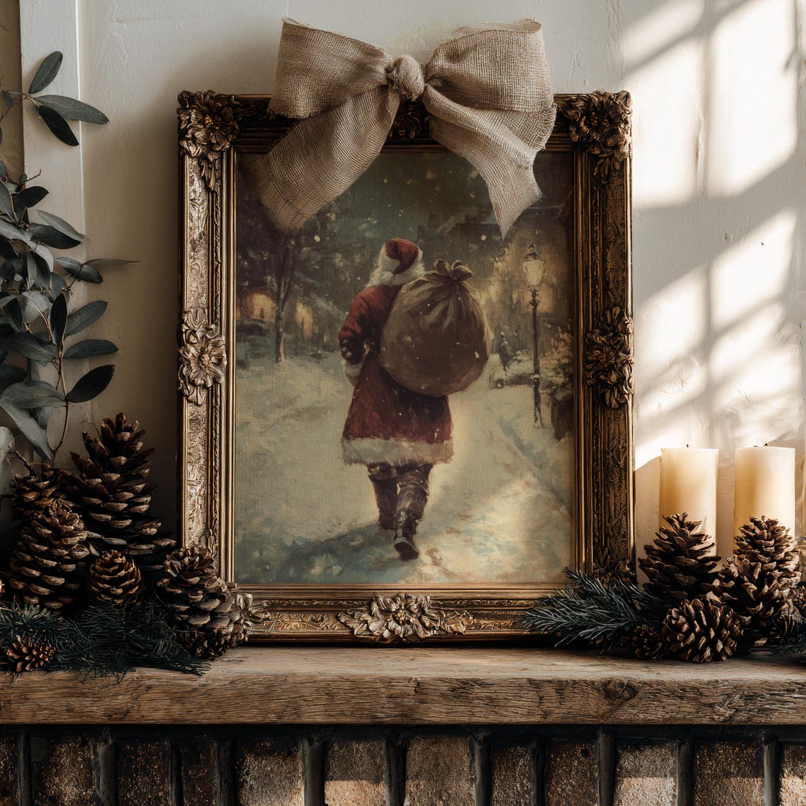 Santa's Coming | Christmas Print, Holiday Wall Decor, Snowy Art ...