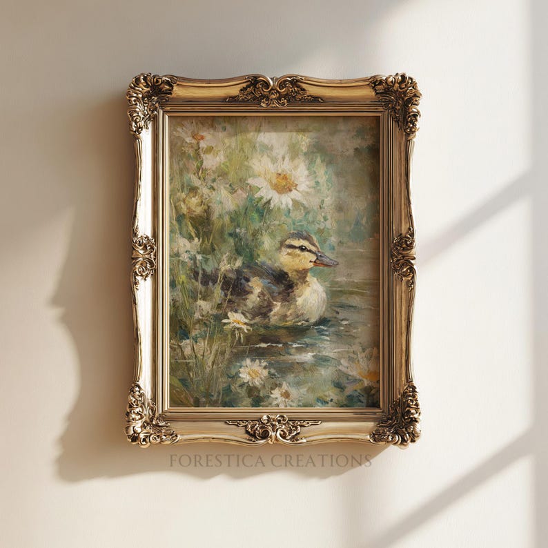 Duckling Painting | Vintage Farm Animal Print (digital Download) - Etsy