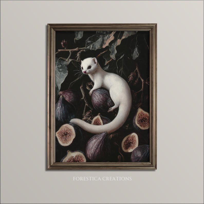 White Weasel & Figs | Dark Cottagecore Prints, Victorian Goth Art ...