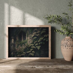 Overgrown Castle Wall Victorian Wall Art, Botanical Decor, Dark ...