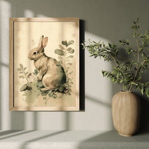 Rabbit Cottagecore Room Decor Vintage Easter Prints Animal - Etsy