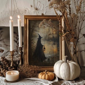 Night Witch | Halloween Printable, Witchy Art Print, Spooky Wall Art ...