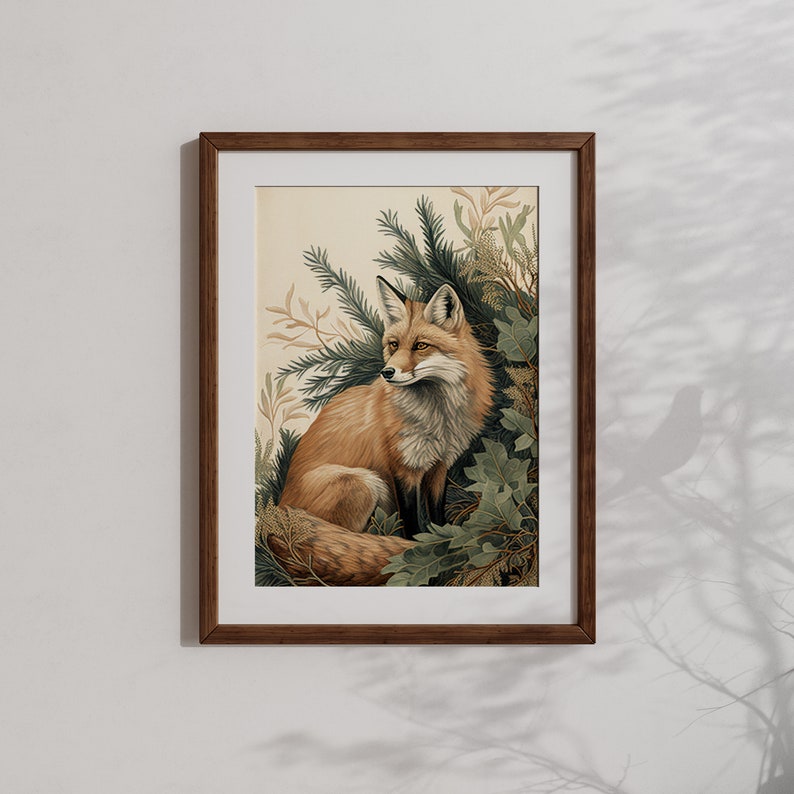 Fox Boho Cottagecore Prints Animal Wall Art Bohemian - Etsy