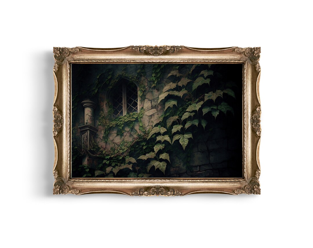 Overgrown Castle Wall | Victorian Wall Art, Botanical Decor, Dark ...
