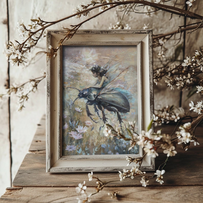 Beetle Fairy | Cottagecore Prints, Botanical Aesthetic, Curiosities ...