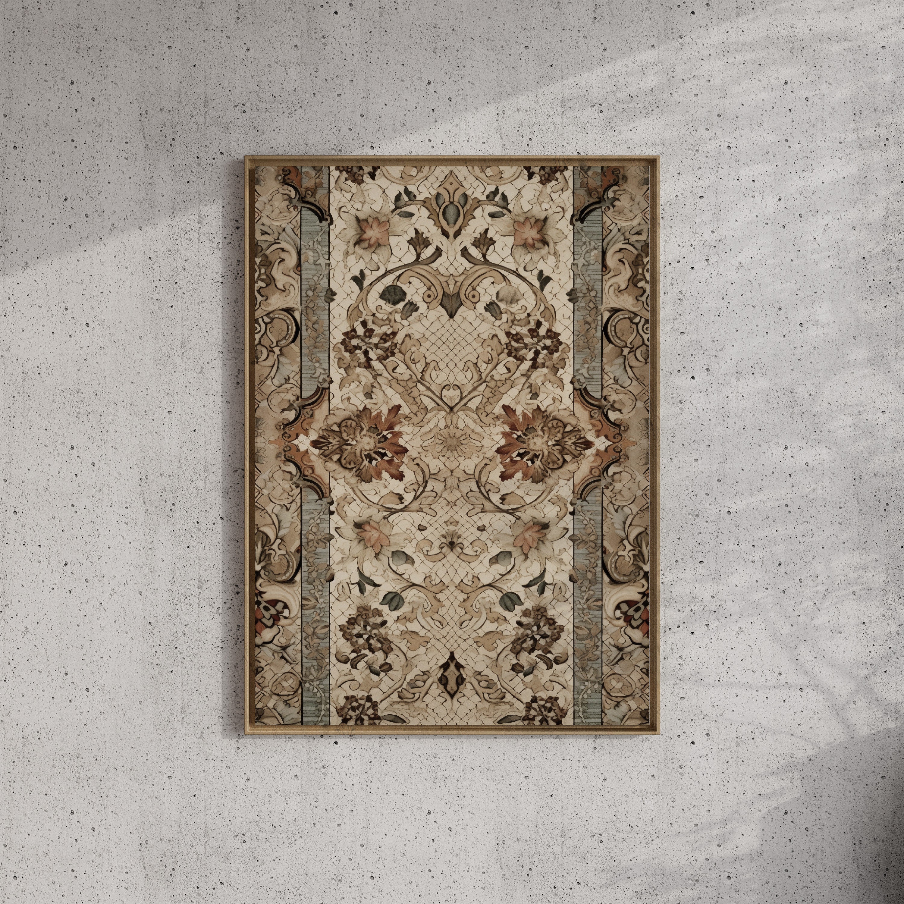 Antique Pattern | Rustic Farmhouse Decor, Textile Wall Art, Moody ...