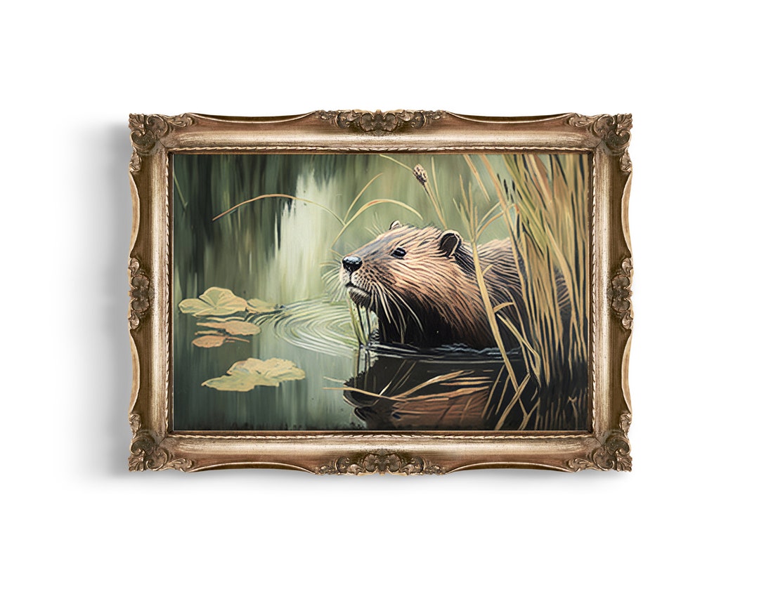 Beaver | Cottagecore Decor, Goblincore Wall Art, Moody Animal Printable ...