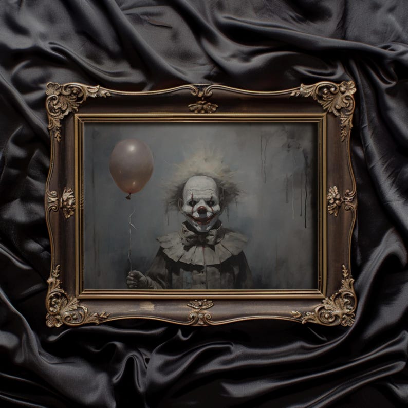 Scary Clown | Halloween Prints, Spooky Horror Art, Whimsigoth Decor ...