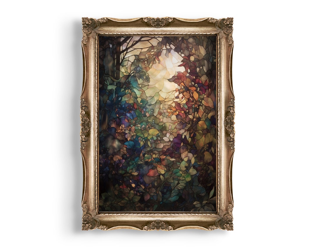 Stained Glass Window | Cottagecore Wall Art, Victorian Decor, Dark ...