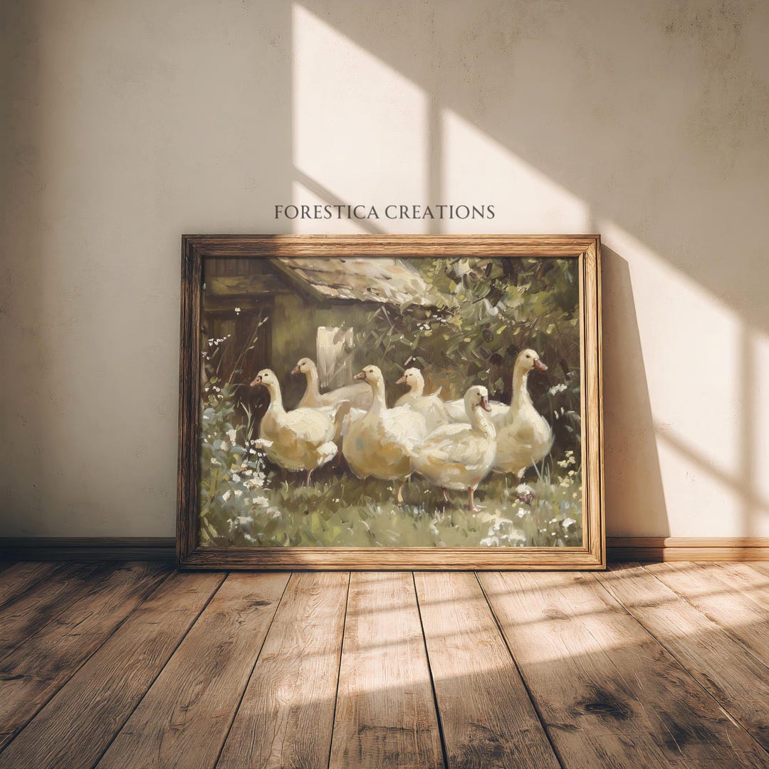 Geese | Cottagecore Wall Art, Goose Print, Spring Home Decor, Nursery ...