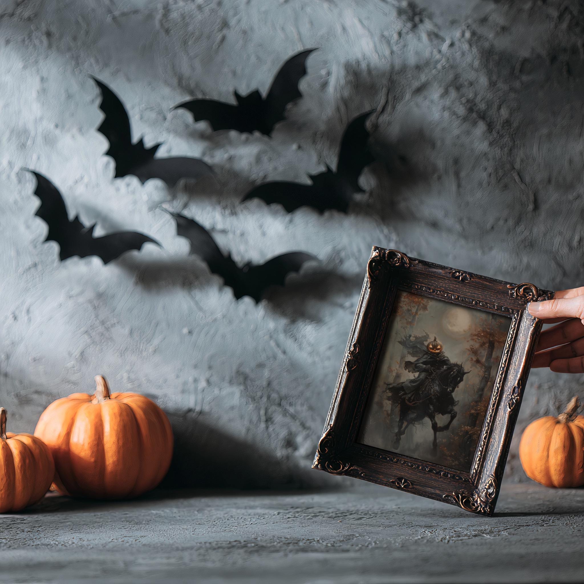 Pumpkin Rider | Dark Moody Artwork, Halloween Prints, Goth Witch Home ...