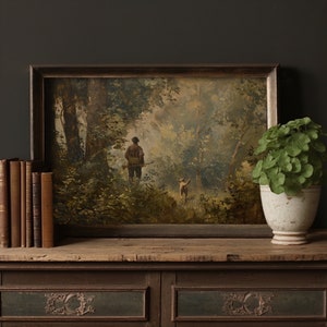 The Hunt | Dark Academia Print, Hunting Wall Art, Moody Nature Art ...