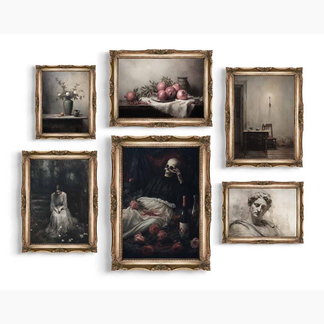 Set of 6 Moody Academia Prints Gallery Wall Set, Light Academia Decor ...