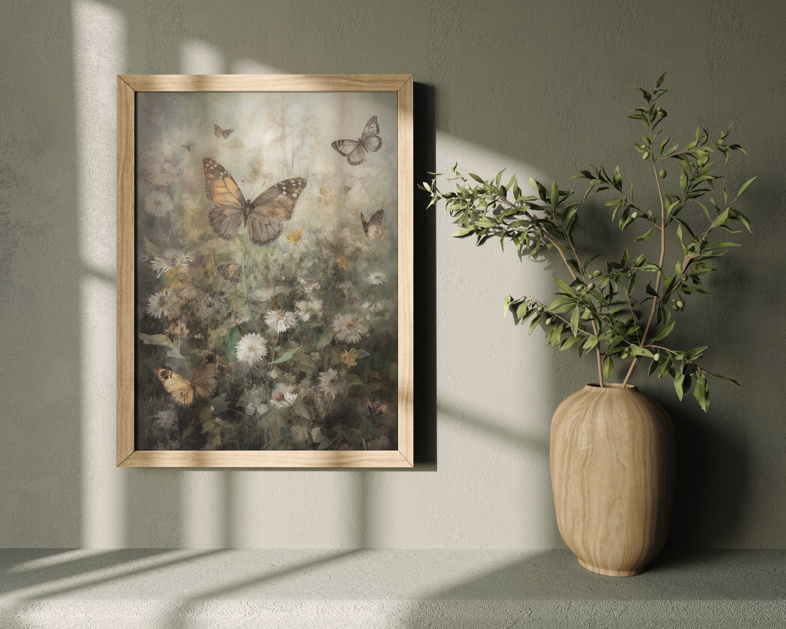 Vintage Butterflies | Cottagecore Wall Art, Moody Floral Printable ...