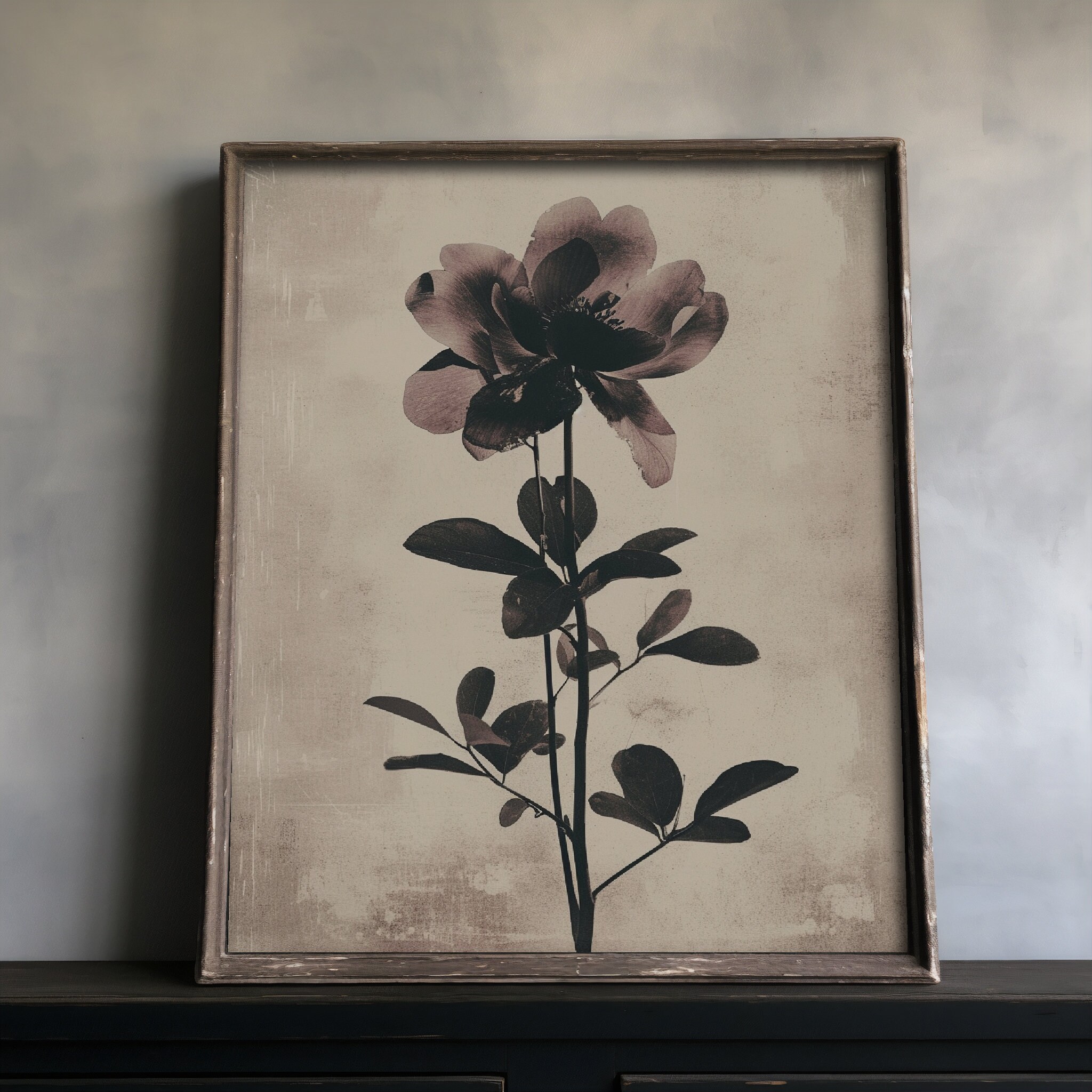 Set of 5 Dark Floral Prints | Moody Goth Gallery Wall Set, Dark ...