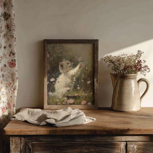 Cat & Butterfly | Cottagecore Prints, Spring Home Decor, Vintage ...