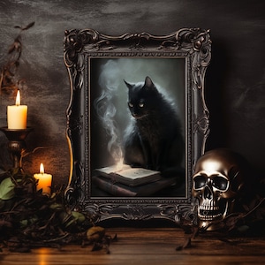 The Witch's Cat | Witchy Room Decor, Dark Academia Prints, Bookish Wall ...