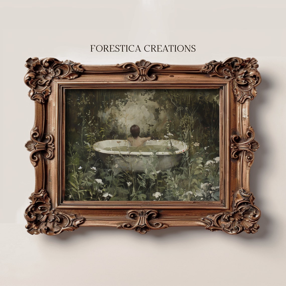 Forest Bath | Cottagecore Art Print, Cottage House Decor, Dark Academia ...