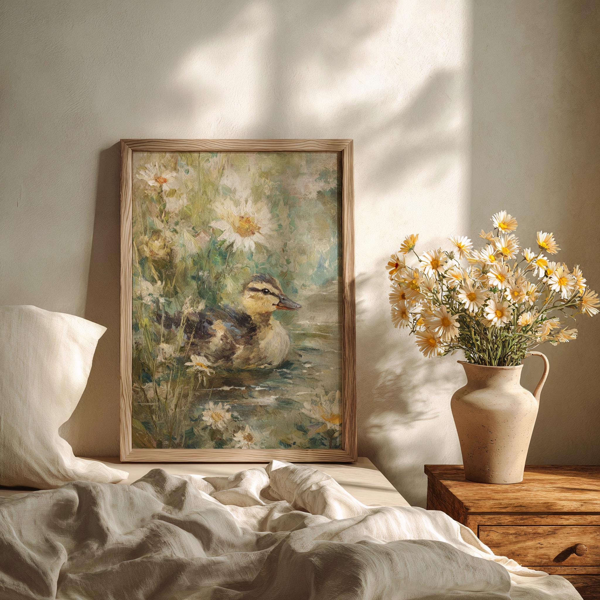Duckling Painting | Vintage Farm Animal Print (digital Download) - Etsy