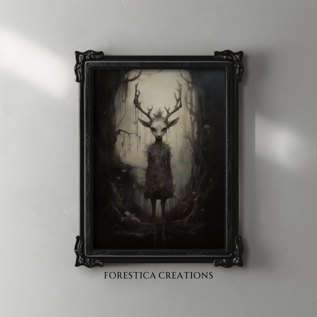 Woodland Creature | Halloween Prints, Dark Cottagecore, Gothic Wall Art ...