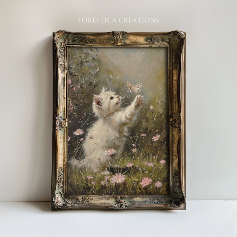 Vintage Cat Print - Etsy