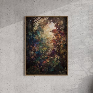 Stained Glass Window | Cottagecore Wall Art, Victorian Decor, Dark ...