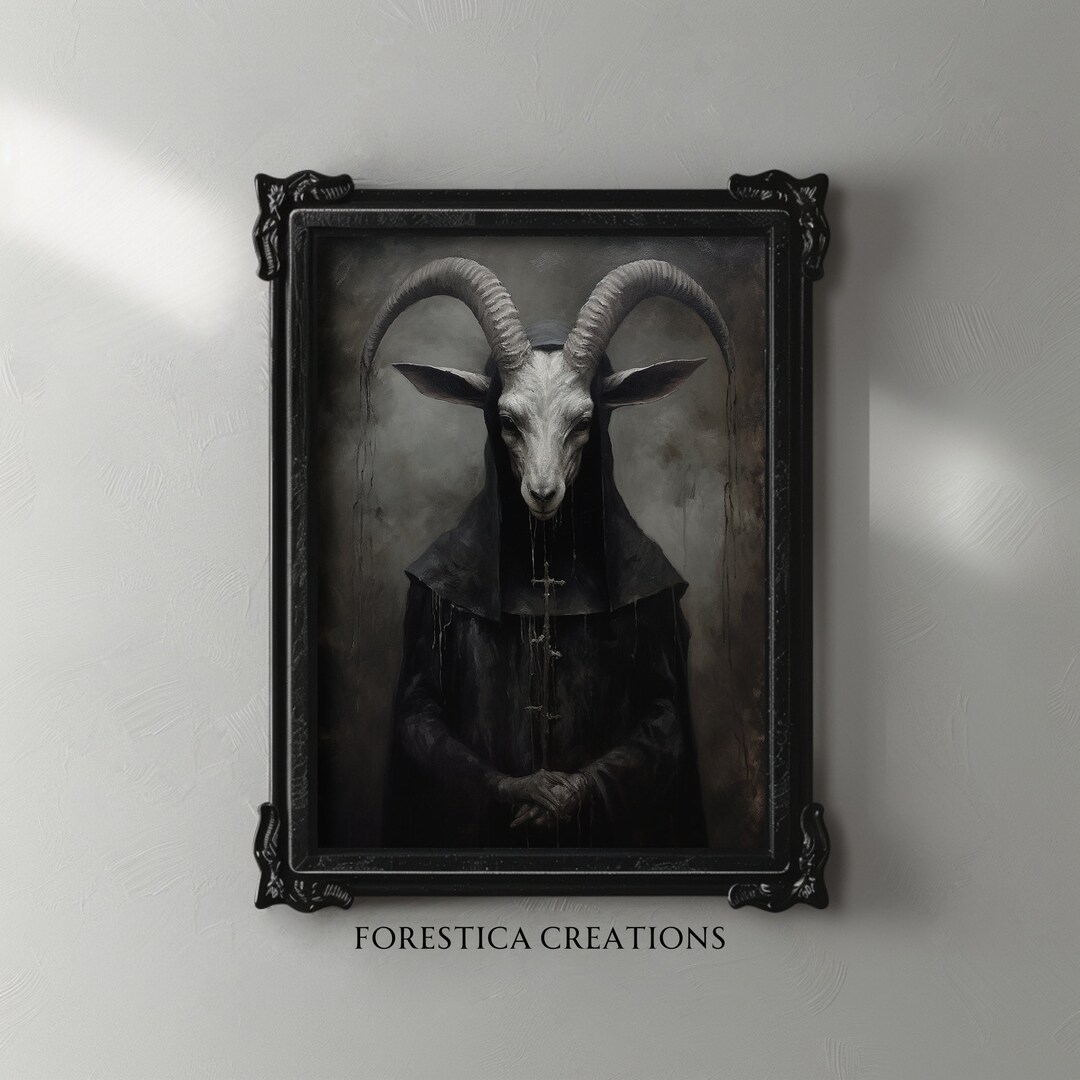 Ram Priest | Halloween Prints, Gothic Wall Art, Goth Room Decor, Dark ...