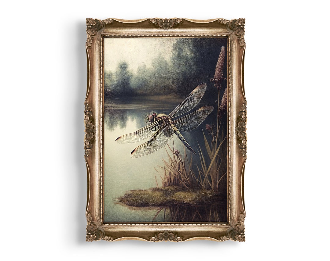 Dragonfly Cottagecore Wall Art, Goblincore Decor, Fairycore Print ...