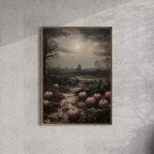 Halloween Night | Dark Moody Landscape, Fall Decor, Creepy Wall Art ...