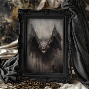 Monster Bat | Halloween Prints, Goth Cottagecore, Gothic Wall Art, Dark ...