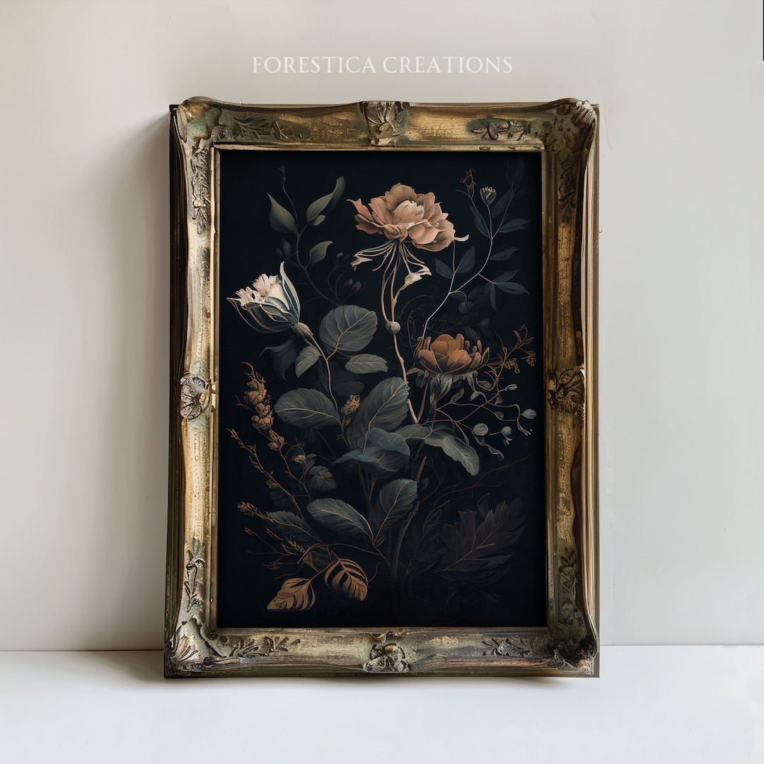Bouquet of Dark Flowers | Dark Academia Decor, Vintage Aesthetic, Dark ...