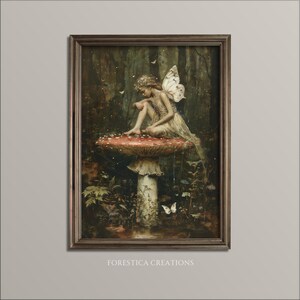 Mushroom Fairy | Cottagecore Prints, Botanical Aesthetic, Moody ...