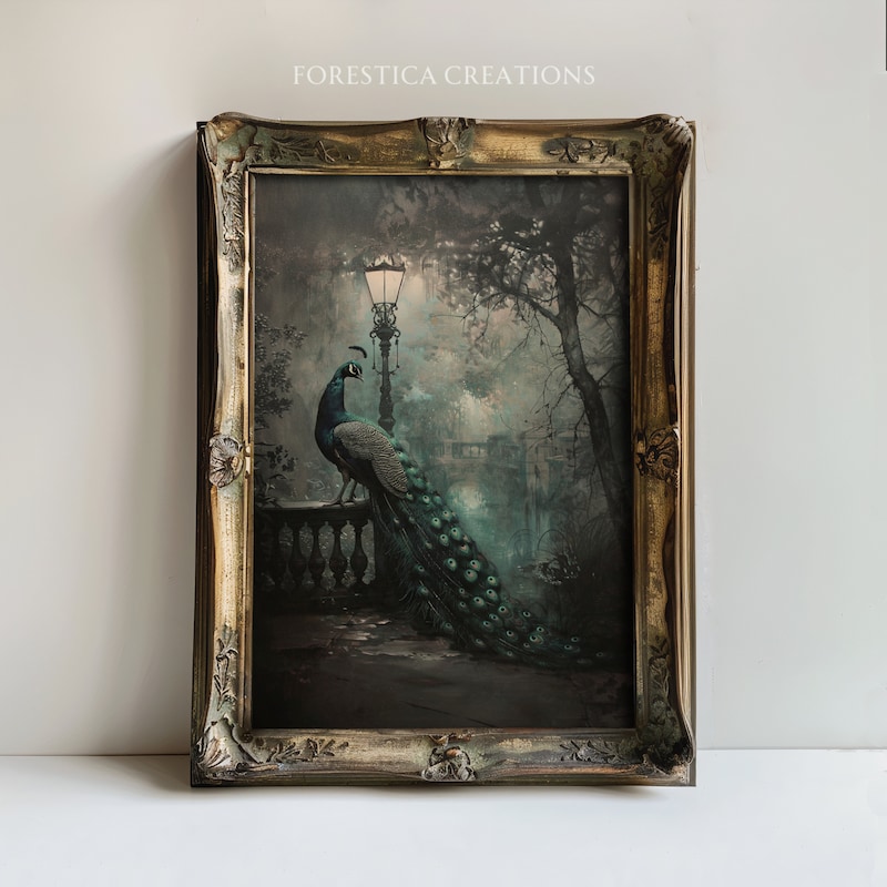 Gothic Peacock Painting - Etsy