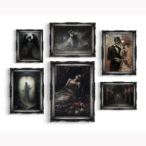 Set of 6 Moody Goth Prints | Gothic Gallery Wall Set, Macabre Art ...