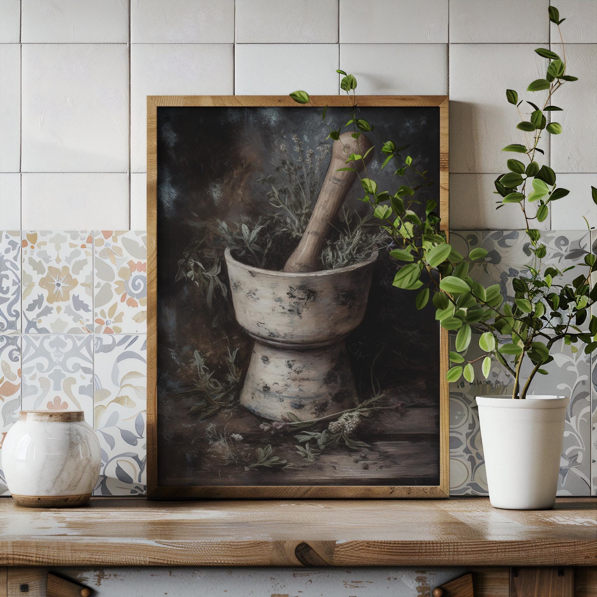 Set of 3 Kitchen Witch Prints | Dark Cottagecore Decor, Moody Wall Art ...