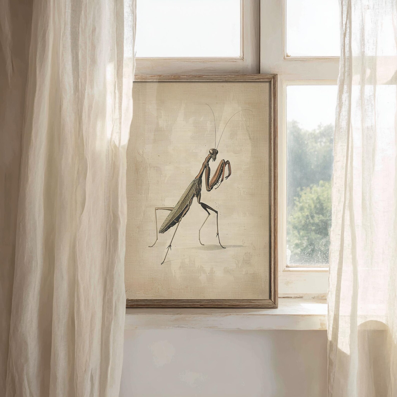 Praying Mantis | Moody Insect Printable, Dark Cottagecore Wall Art ...