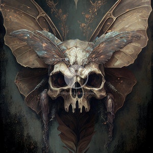 Skull Moth | Goth Wall Art, Gothic Academia Prints, Vampire Aesthetic ...